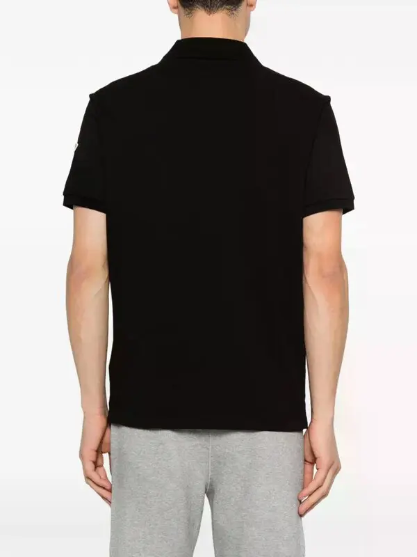 Moncler Stripe-detail Polo Shirt - Black