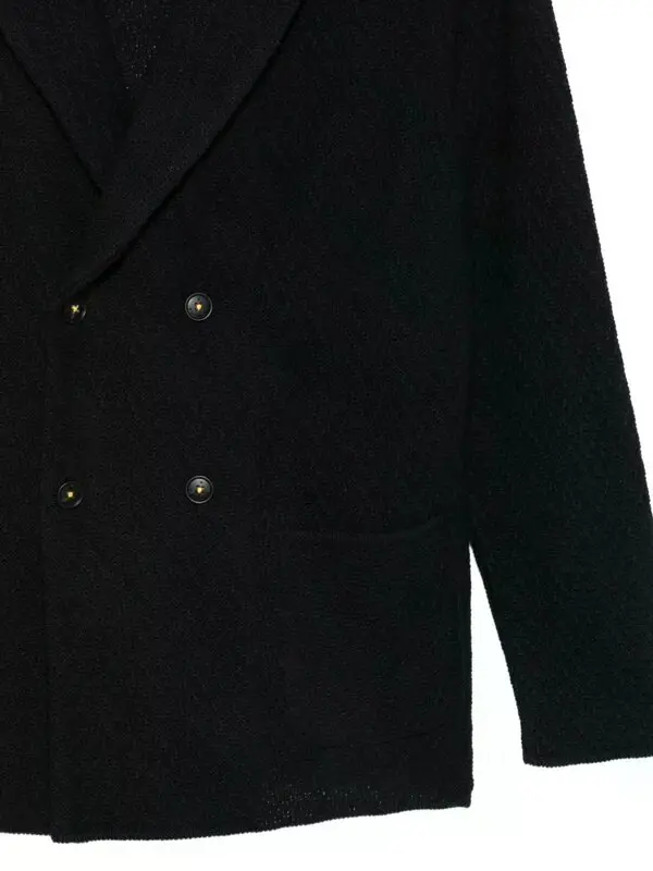MANUEL RITZ Double-breasted Knitted Jacket With Lapel Pin Detail