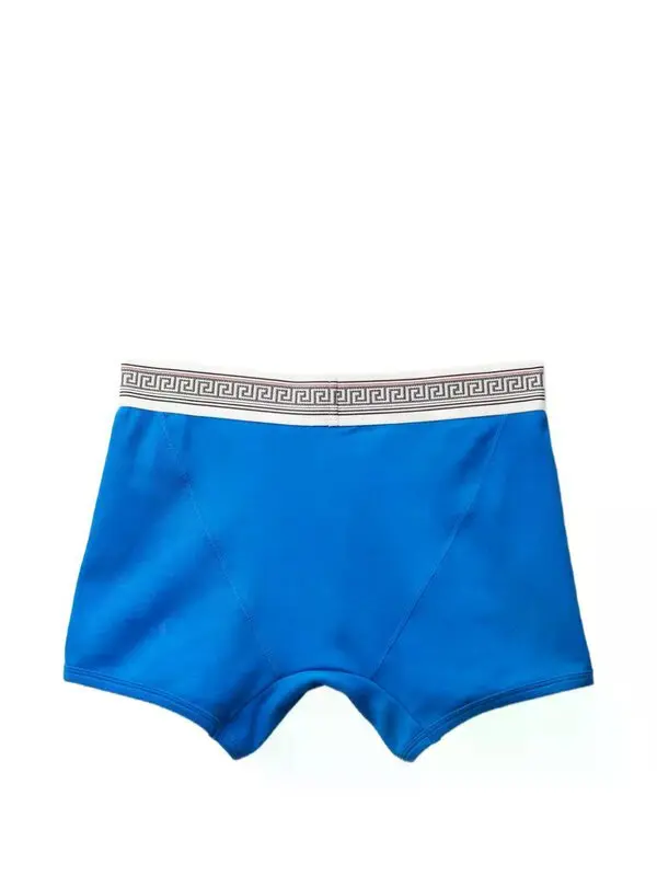 Versace Ribbed Cotton-jersey Trunks - Blue