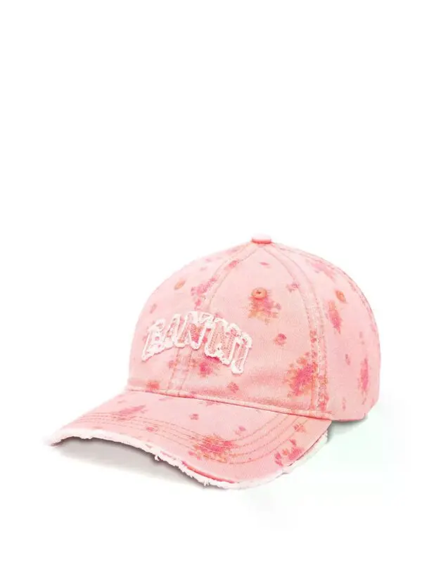 GANNI Floral-print Baseball Cap - Pink