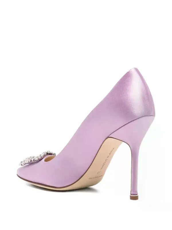 Manolo Blahnik Hangisi Crystal-embellished Pumps - Purple