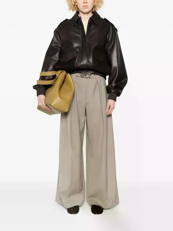ARMA Astra Leather Bomber Jacket - Brown