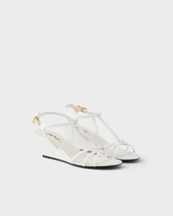 Prada Patent Leather Sandals - White