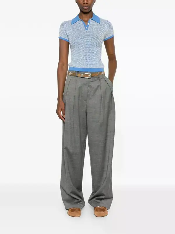 Guest In Residence Patterned Polo Shirt - Blue