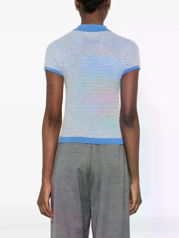 Guest In Residence Patterned Polo Shirt - Blue