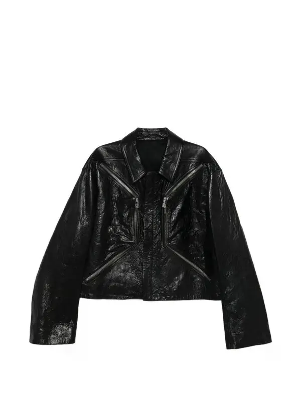 Rick Owens Textured-leather Biker Jacket - Black