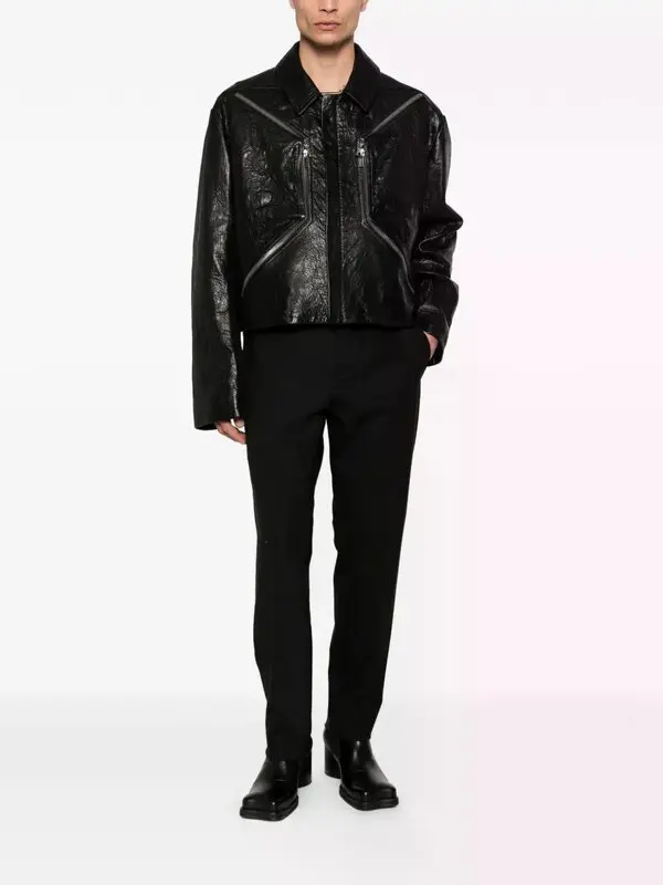 Rick Owens Textured-leather Biker Jacket - Black