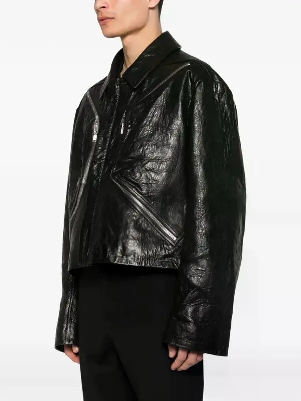 Rick Owens Textured-leather Biker Jacket - Black