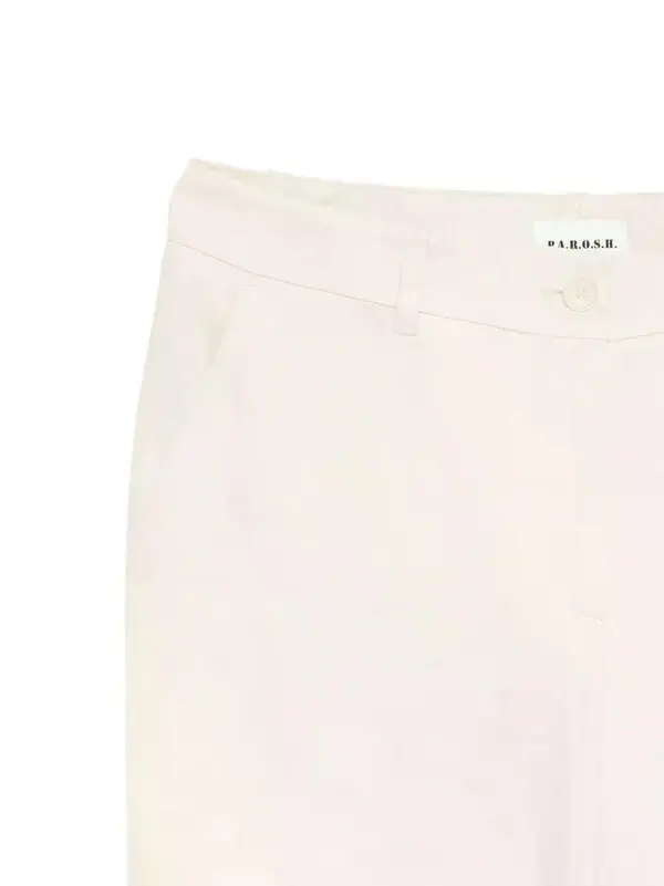 P.a.r.o.s.h Neutral Cuffed Cropped Trousers