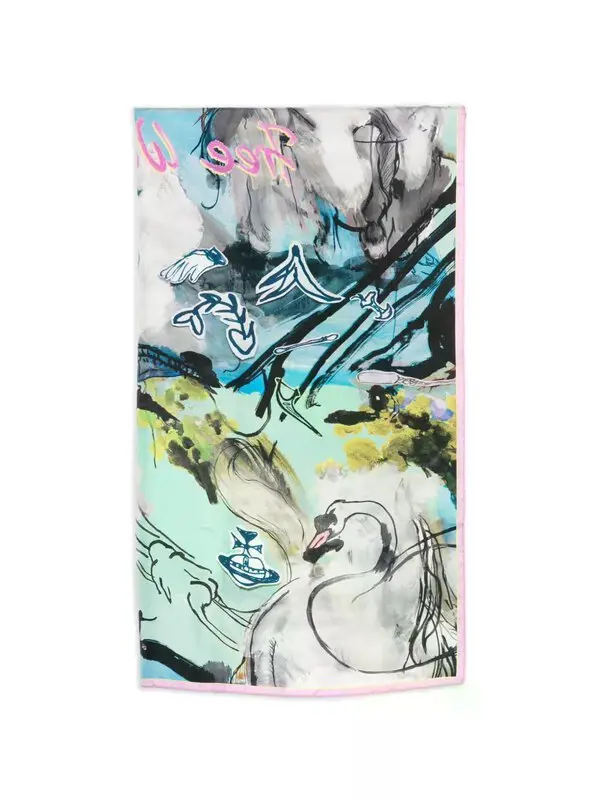 VIVIENNE WESTWOOD Graphic-print Scarf - Blue