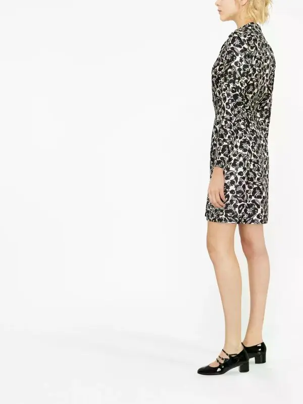 LANVIN Floral-print Belted Silk Dress