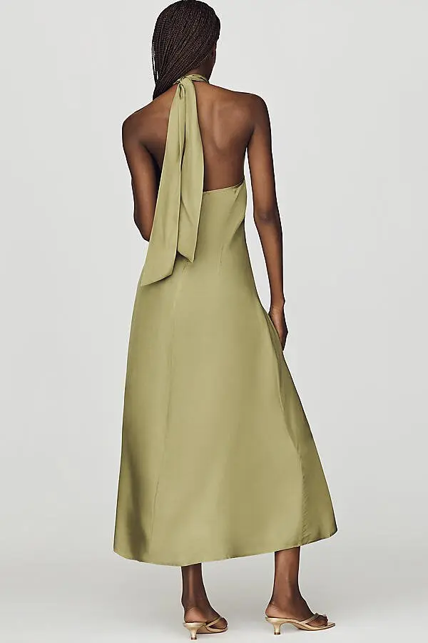 SANCIA Halterneck Maxi Dress - Green Pattern