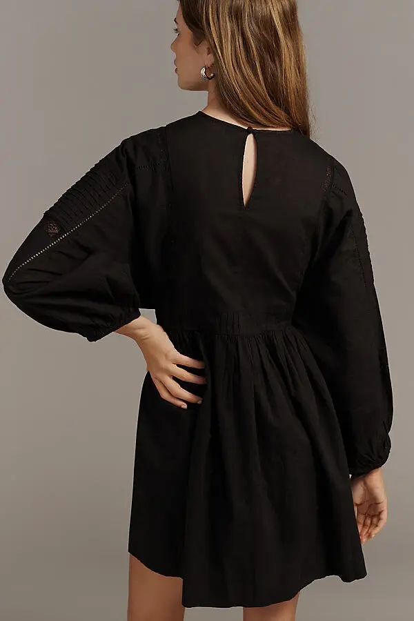 Anthropologie Half-sleeve Deco Mini Swing Dress
