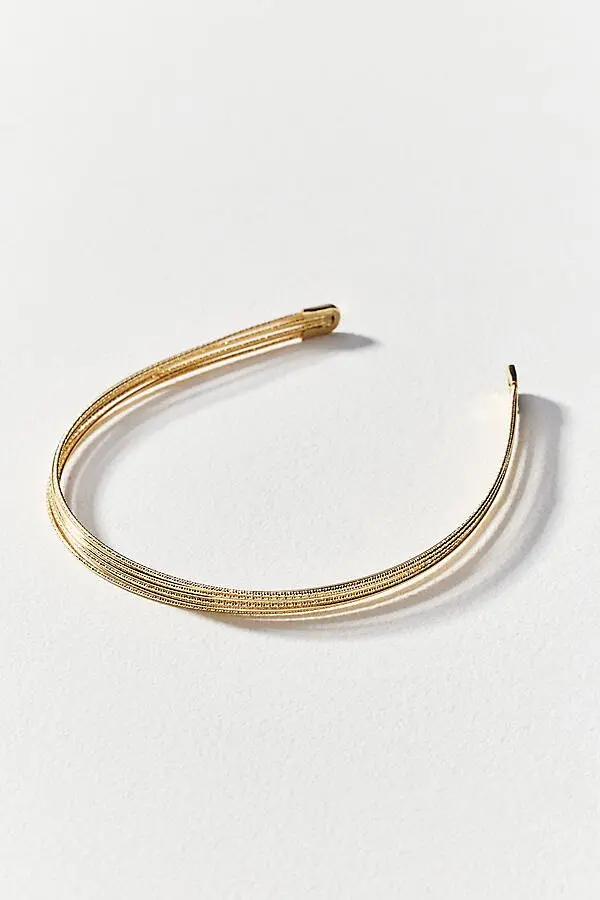 Anthropologie Stacked Wire Headband - Gold