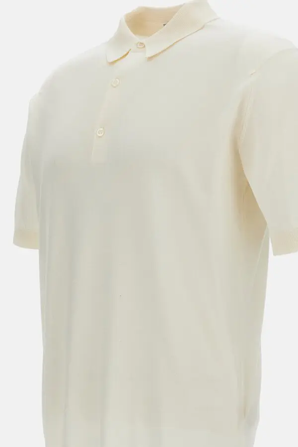 John Smedley Polo Maniche Corte - Bianco