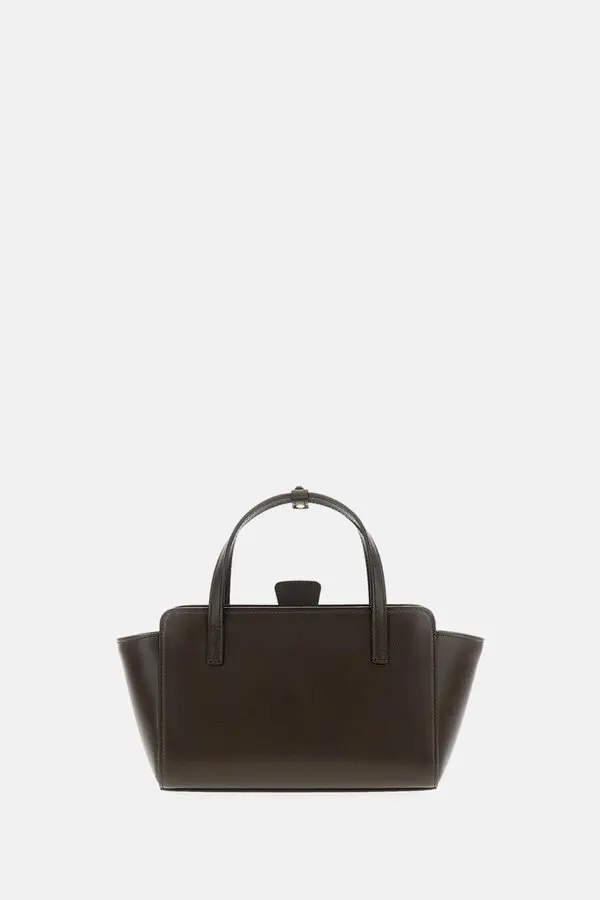 HIDESINS Leather Crossbody Bag With Integrated Handle Pocket - Marrone