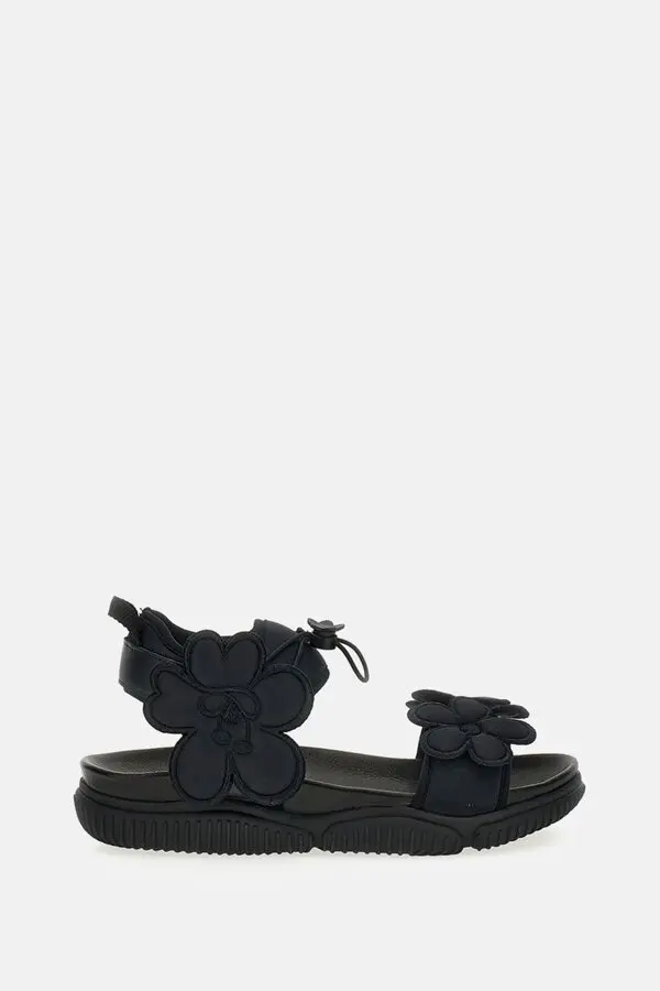 Cecilie Bahnsen Cilla Leather And Neoprene Sandal - Nero