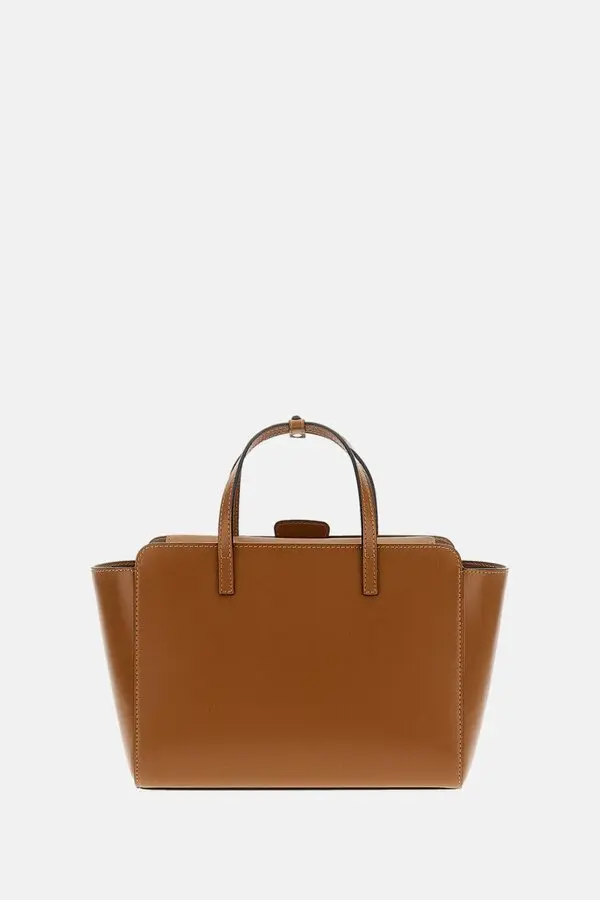 HIDESINS Leather Shoulder Bag With Flap - Marrone