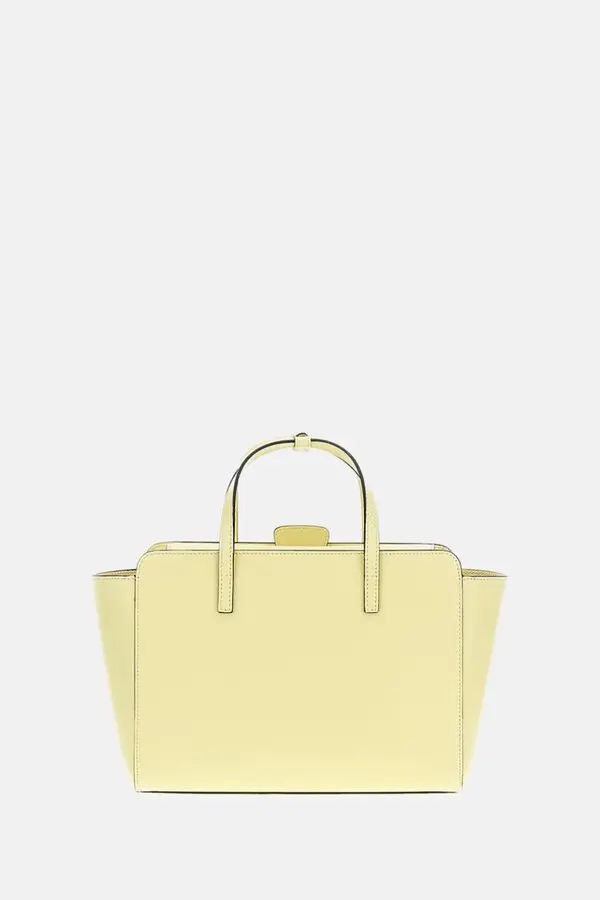 HIDESINS Leather Shoulder Bag With Flap - Yellow