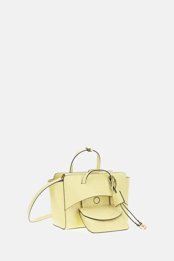 HIDESINS Leather Shoulder Bag With Flap - Yellow