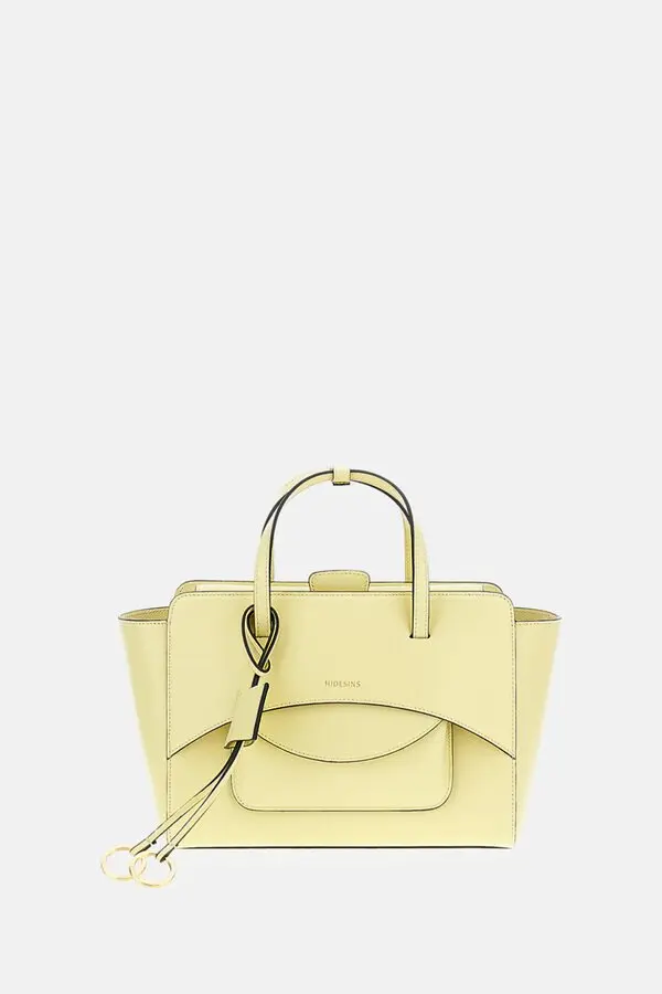 HIDESINS Leather Shoulder Bag With Flap - Yellow