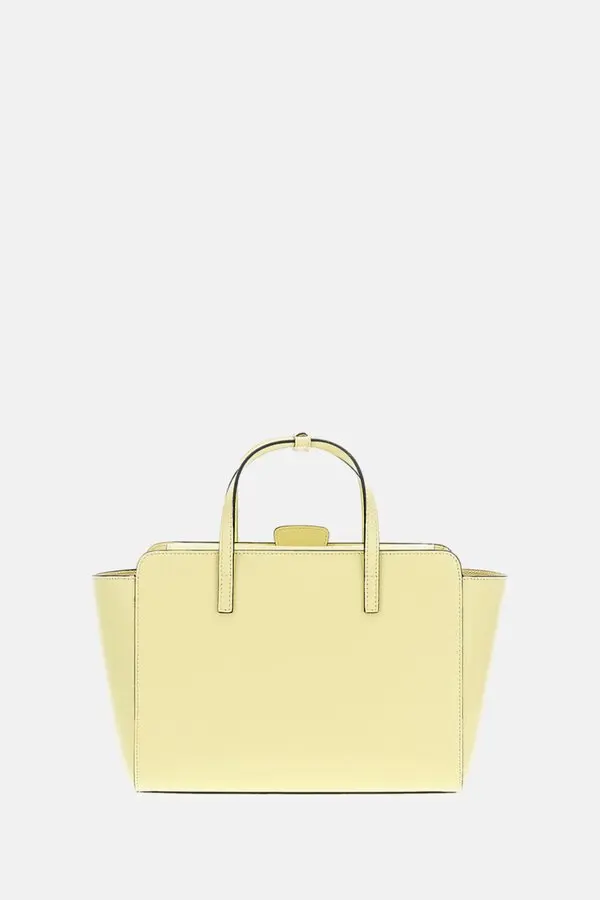 HIDESINS Leather Shoulder Bag With Flap - Yellow