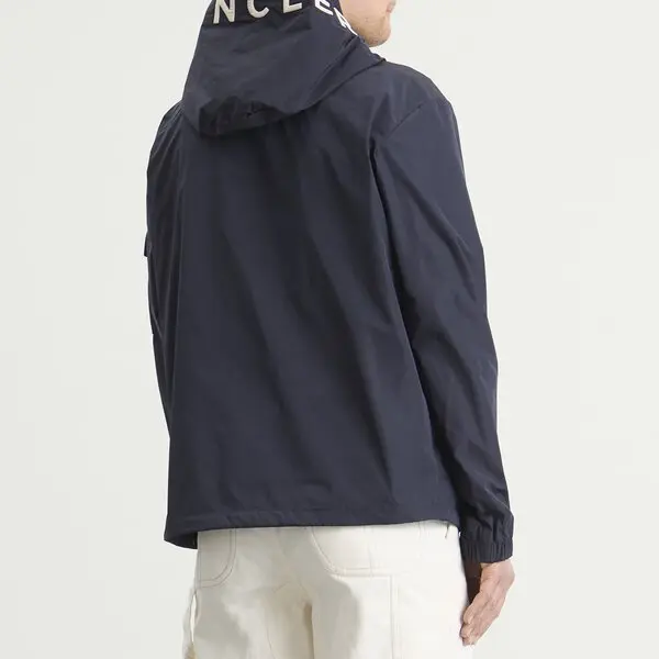 Moncler Sassiere Lightweight Logo Hooded Jacket - Navy
