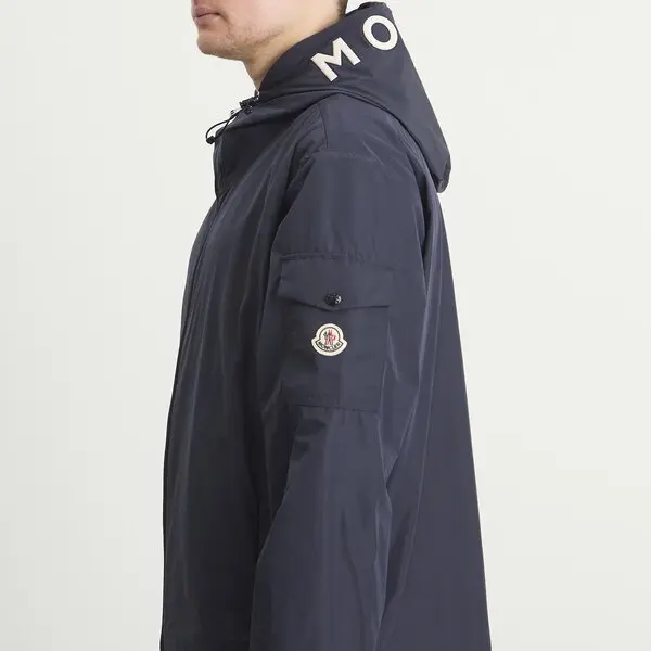 Moncler Sassiere Lightweight Logo Hooded Jacket - Navy