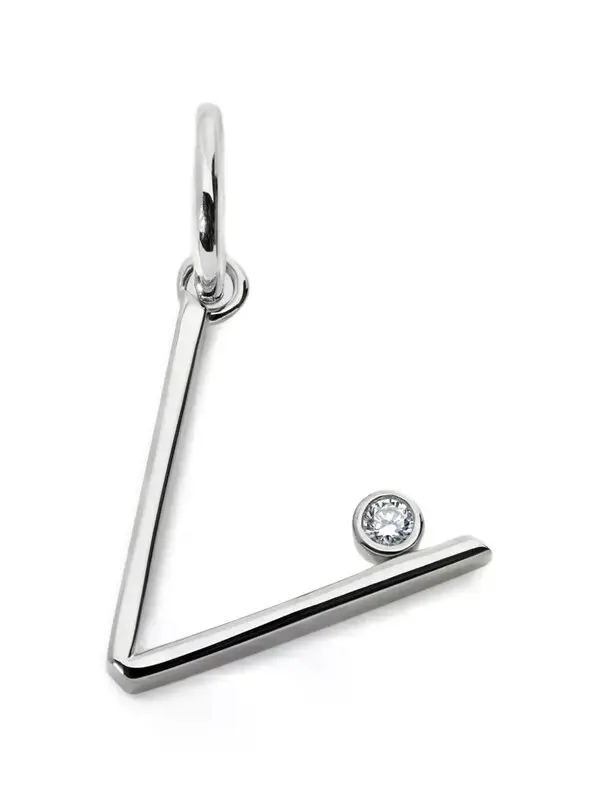 Monica Vinader Solitaire Diamond Letter Pendant - Silver