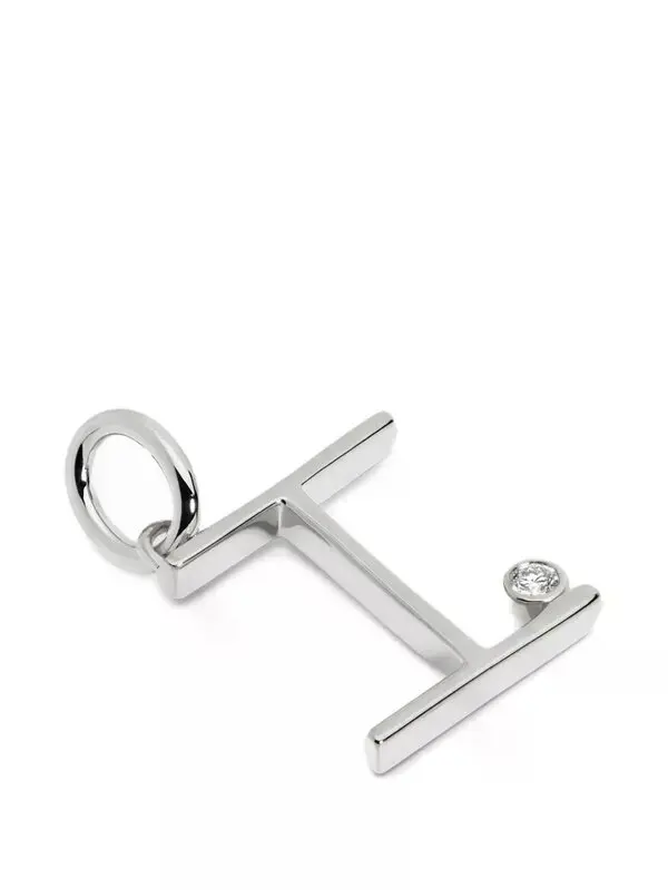 Monica Vinader Diamond Initial Pendant - Silver