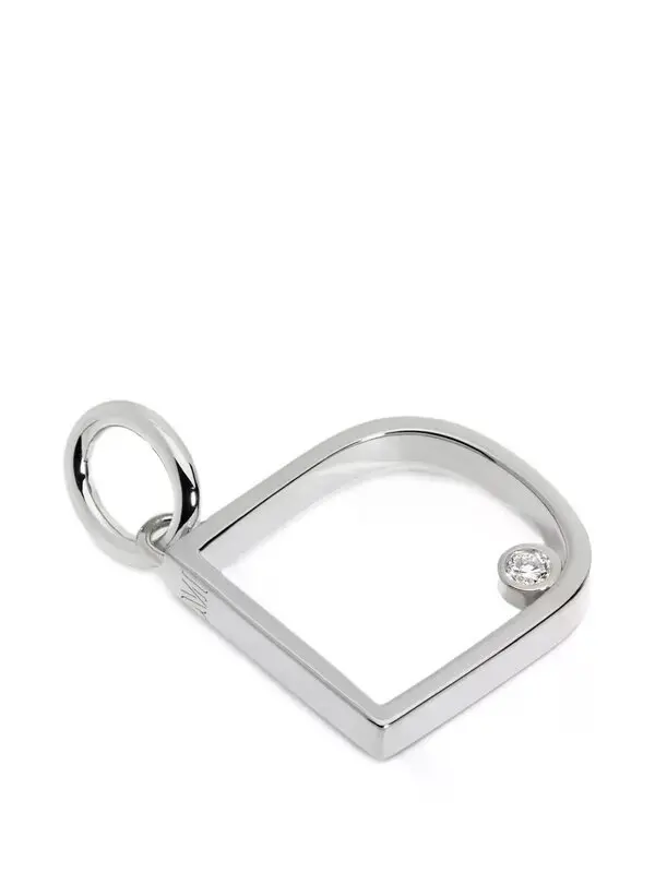 Monica Vinader Solitaire Diamond Initial Pendant - Silver