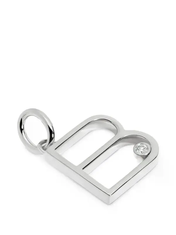 Monica Vinader Solitaire Diamond Initial Pendant - Silver