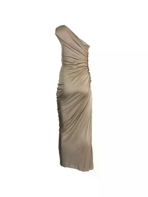 Atlein One-shoulder Draped Dress - Neutrals