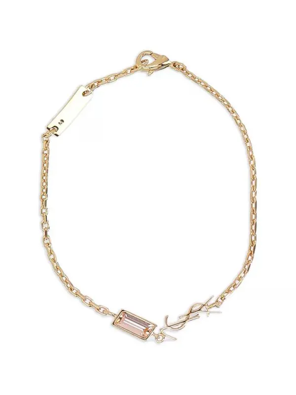 Saint Laurent Logo-charm Bracelet - Gold