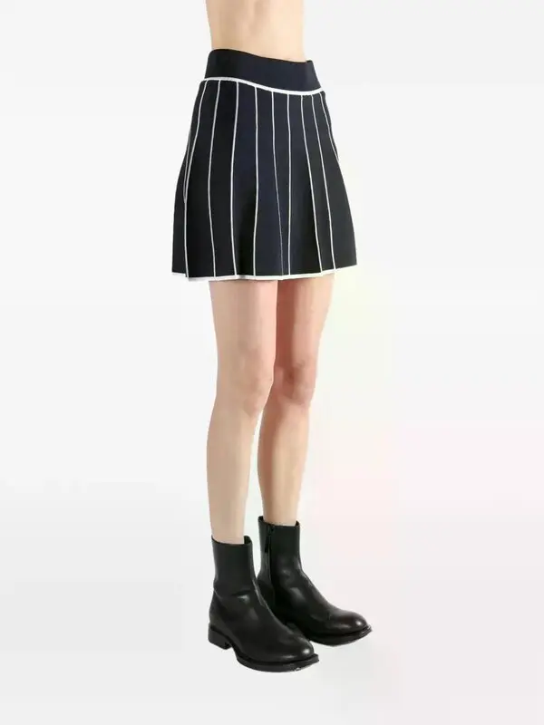 MALBON Striped Pleated Mini Skirt