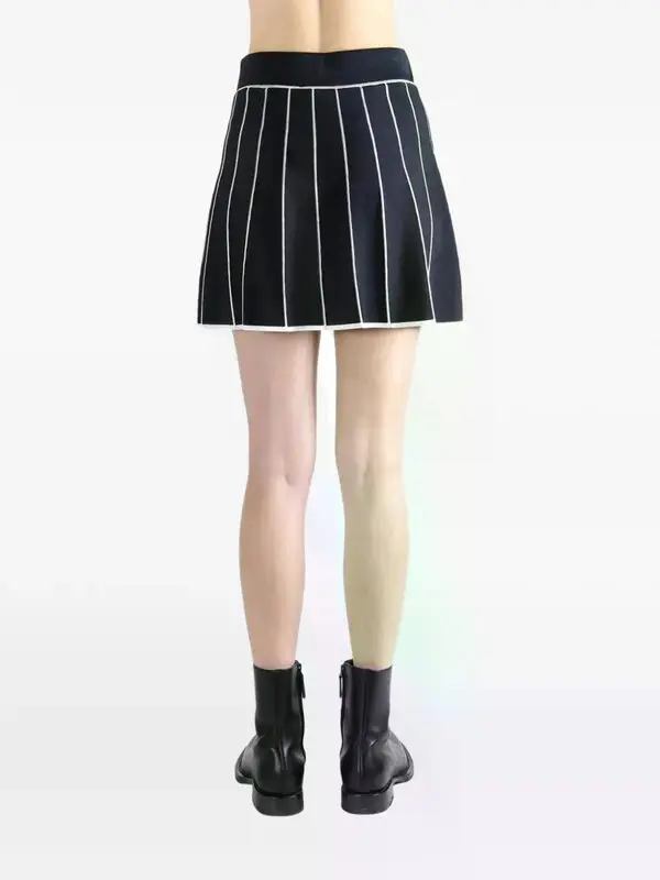 MALBON Striped Pleated Mini Skirt