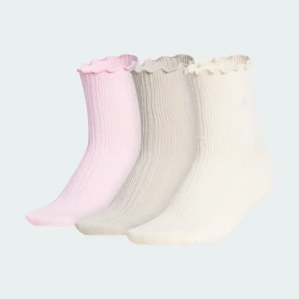 Adidas Wm Prf Ruffle Quarter Socks 3 Pack - Clear Pink / Beige / Wonder White