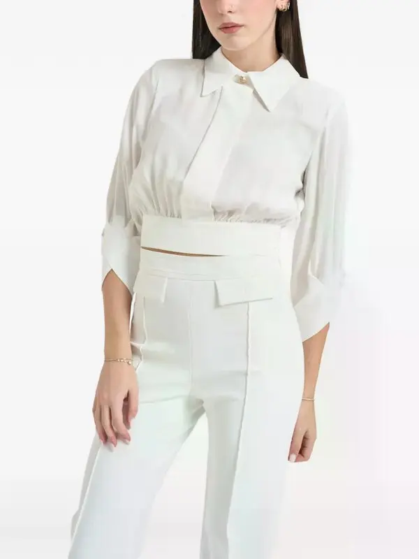 Elisabetta Franchi Open-back Button-down Shirt - Neutrals