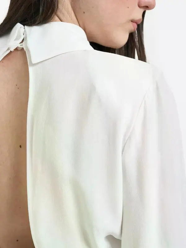 Elisabetta Franchi Open-back Button-down Shirt - Neutrals