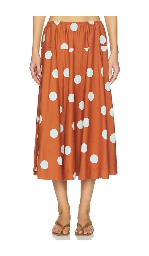 Free People Betty Drop Waist Skirt - Brown