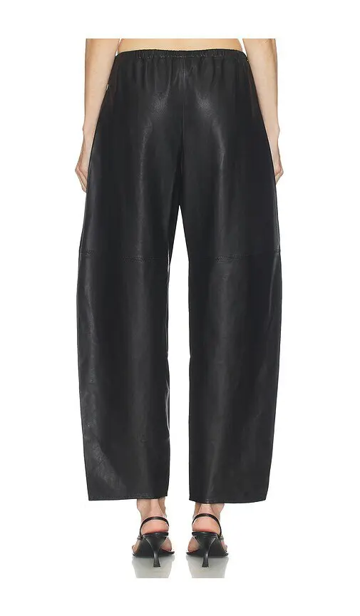 LA LIGNE Leather Barrel Leg Trousers