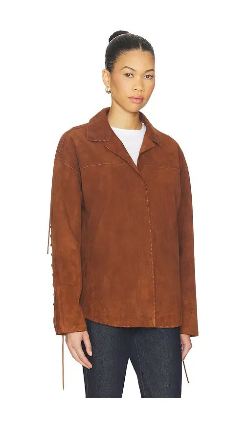 ZUT Jebel Leather Jacket With Lace-up Detail