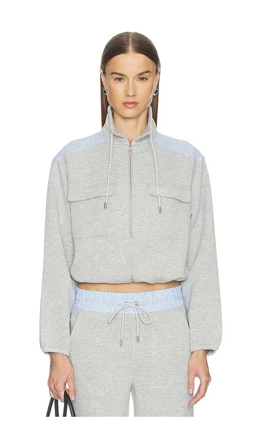 Veronica Beard Stellant Zip-up Fleece Jacket With Drawstring Waist