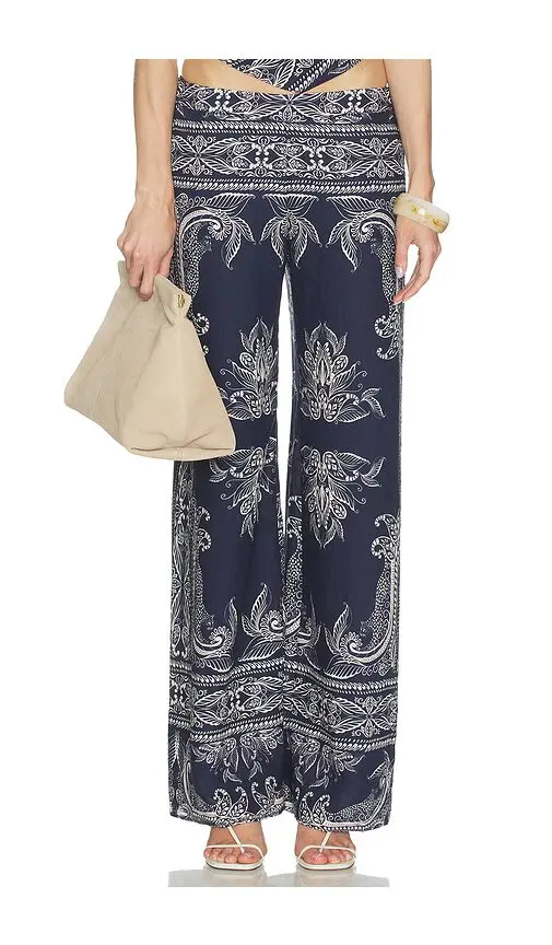 Amanda Uprichard Wide Leg Printed Pants