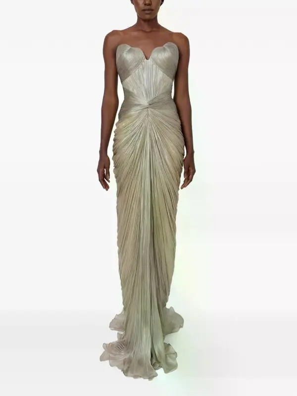 IRIS SERBAN Adelaine Strapless Split Maxi Dress