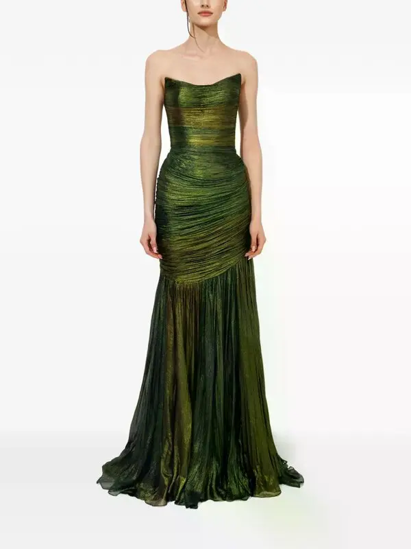 IRIS SERBAN Kim Strapless Maxi Dress
