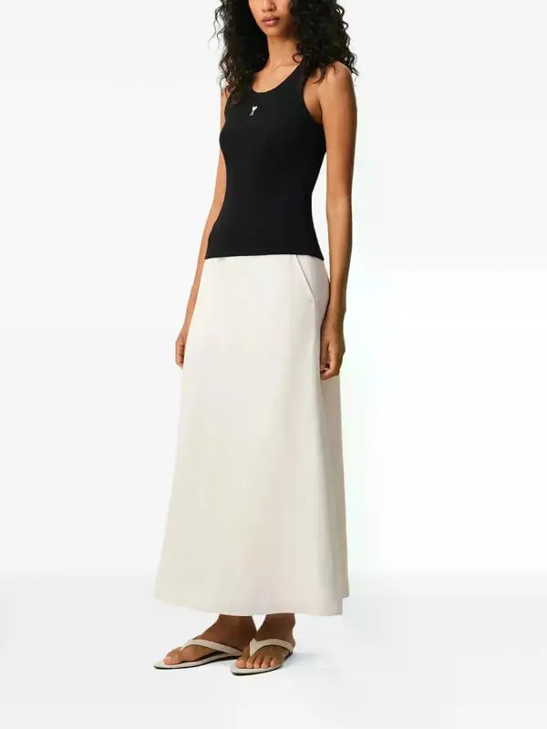 AMI Paris De Coeur Embroidered Ribbed Tank Top