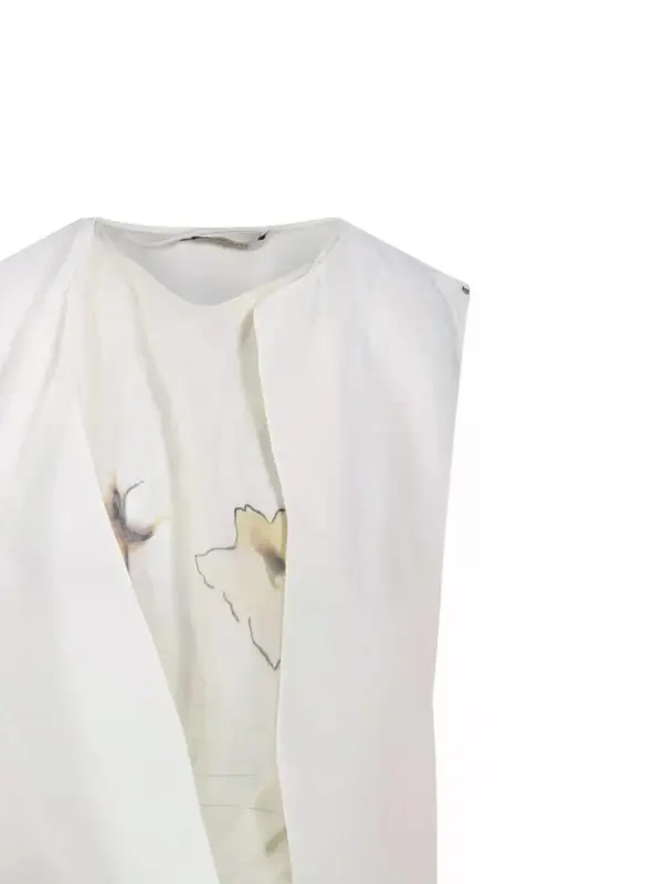 Sportmax Floral-print Top - Neutrals
