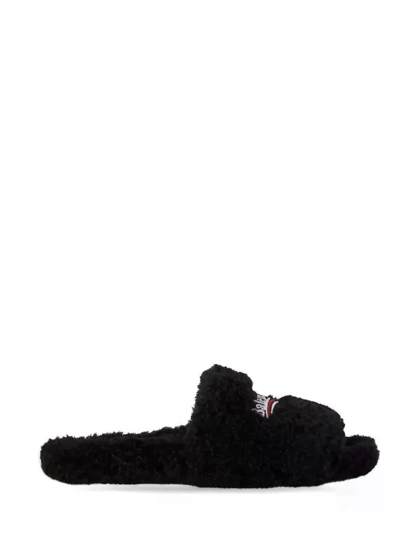 Balenciaga Furry Sandals - Black