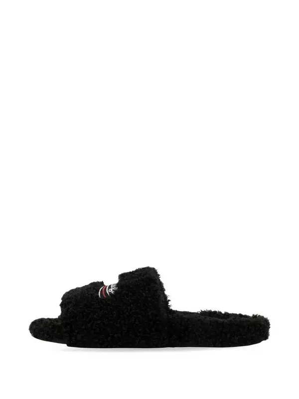 Balenciaga Furry Sandals - Black